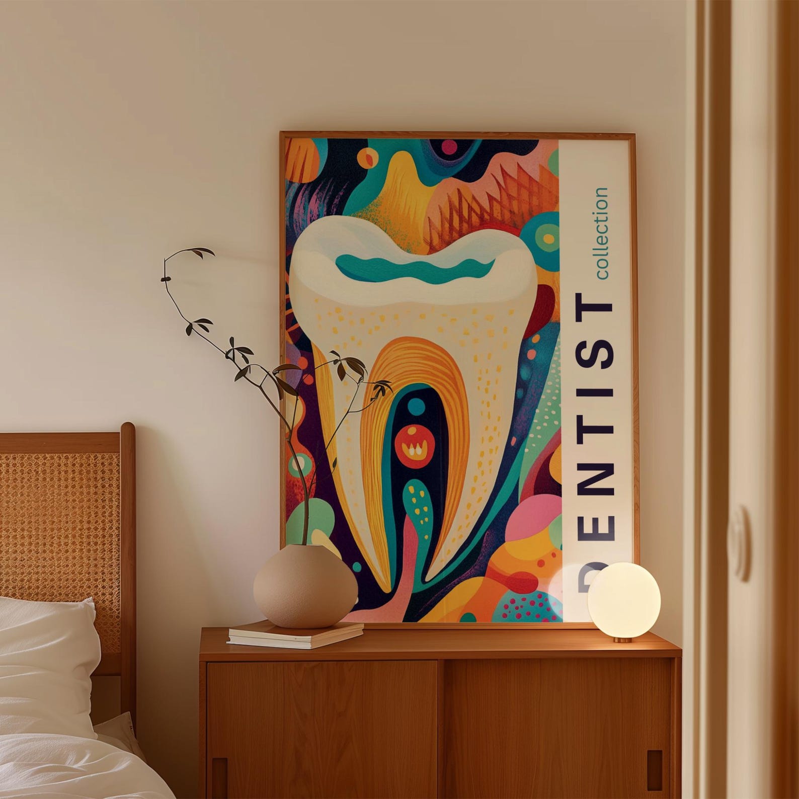 Doctor Dentist Collection Art, Colorful Abstract Tooth Print, Vibrant ...