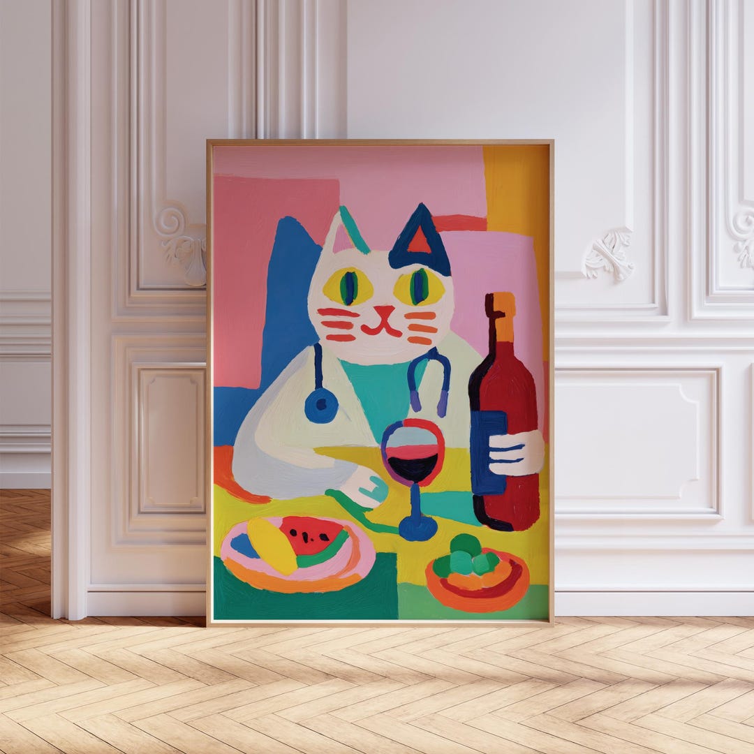 Funky Medical Prints, Quirky Doctor Cat Art, Funny Nurse Students ...