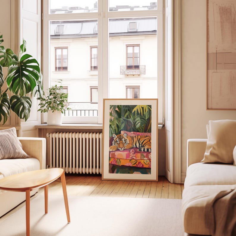 Lámina de tigre maximalista, póster de tigres coloridos, pinturas ...