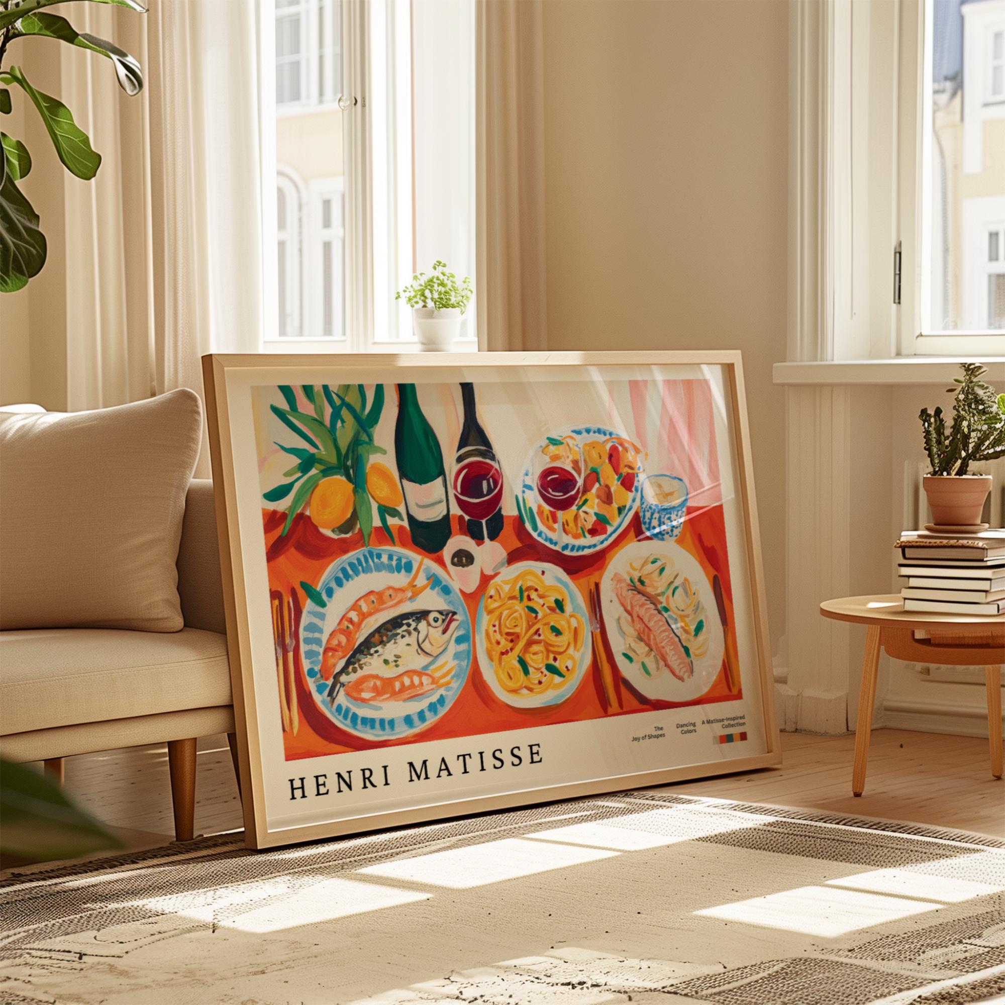 Matisse Cozy Pasta Print, Mediterranean Dining Wall Art, Colorful ...