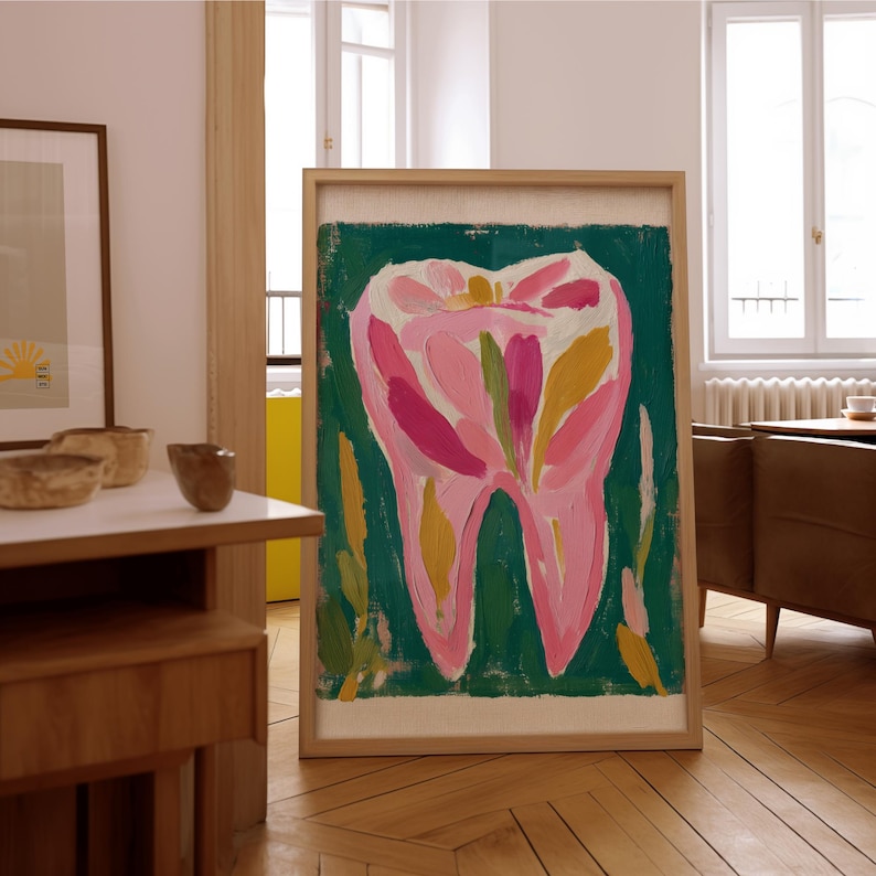 Dental Hygiene Tooth Painting, Dentistry Modern Office Wall Art ...