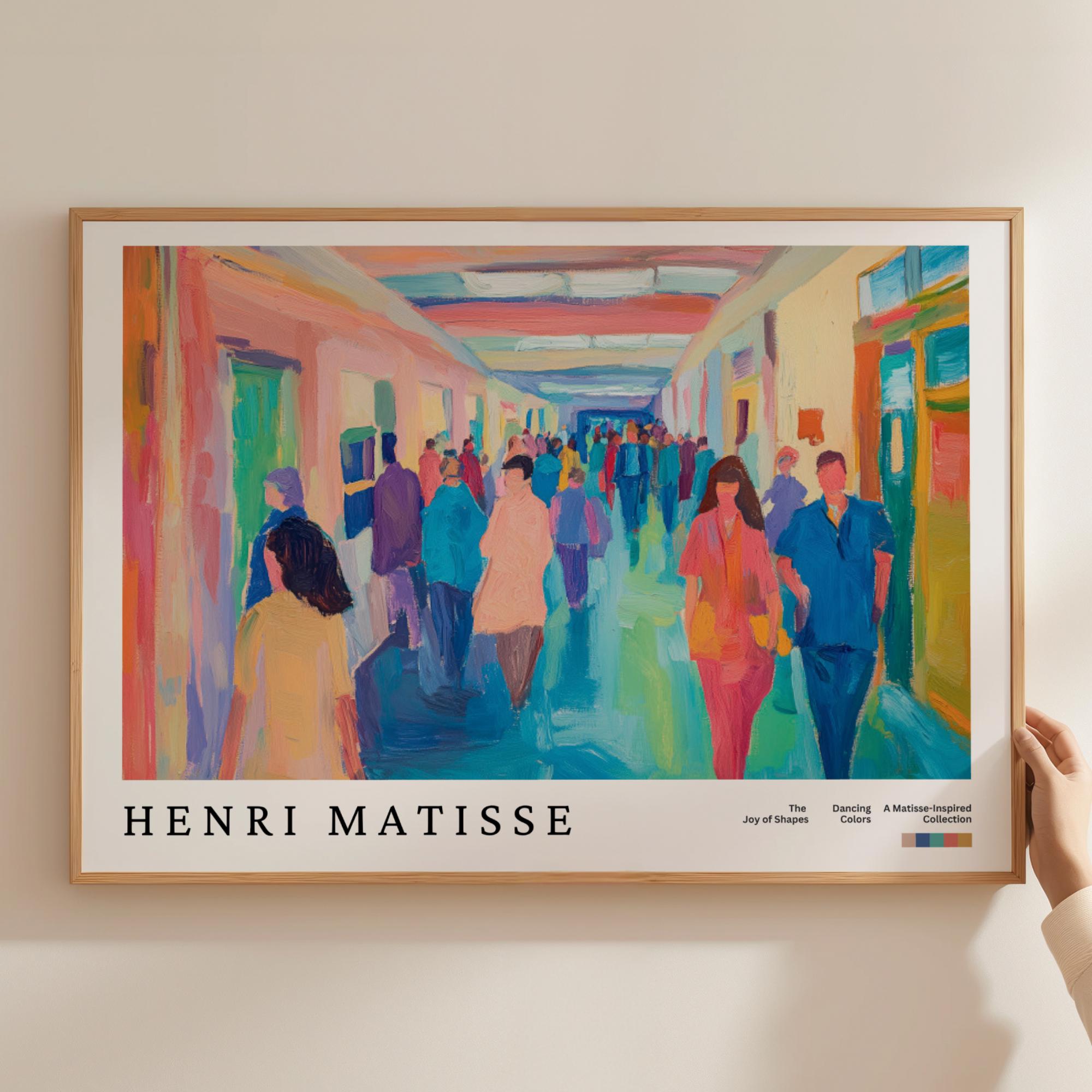Busy Hospital Hallway Poster, Matisse Abstract Medicine Art, Medical ...