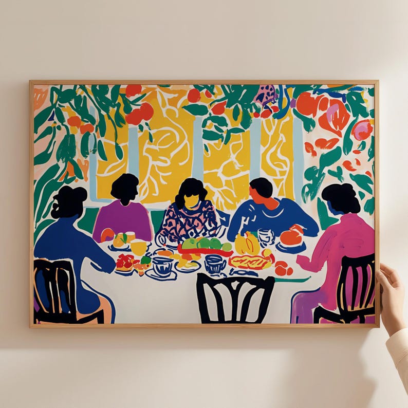 Henri Matisse Food Art, Minimalist Dinner Posters, Kitchen Dining Room ...