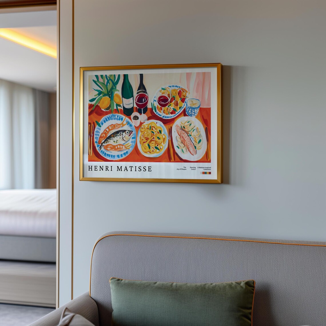 Matisse Cozy Pasta Print, Mediterranean Dining Wall Art, Colorful ...