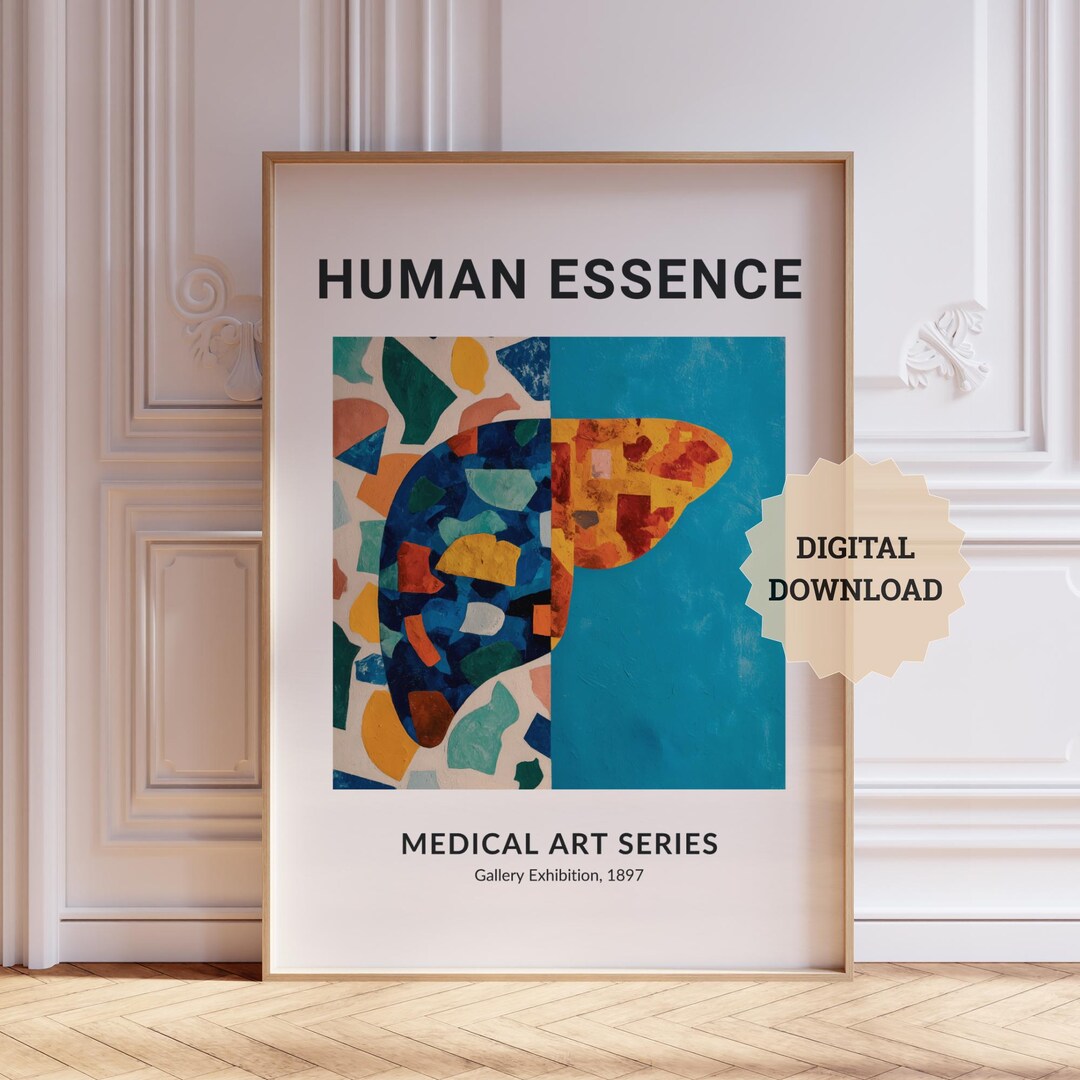 Medical Science Anatomy Posters, Colorful Abstract Liver Print ...