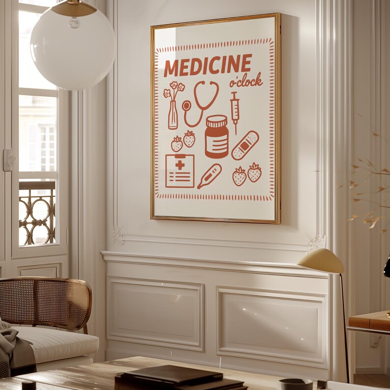 Printable Medicine Poster for Medical Student, Pharmacy Nurse Wall ...