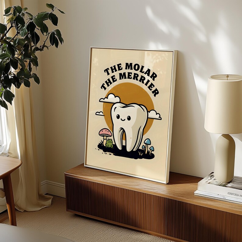 Retro Molar Tooth Art, Posters for Dental School Room, Dentist Student ...