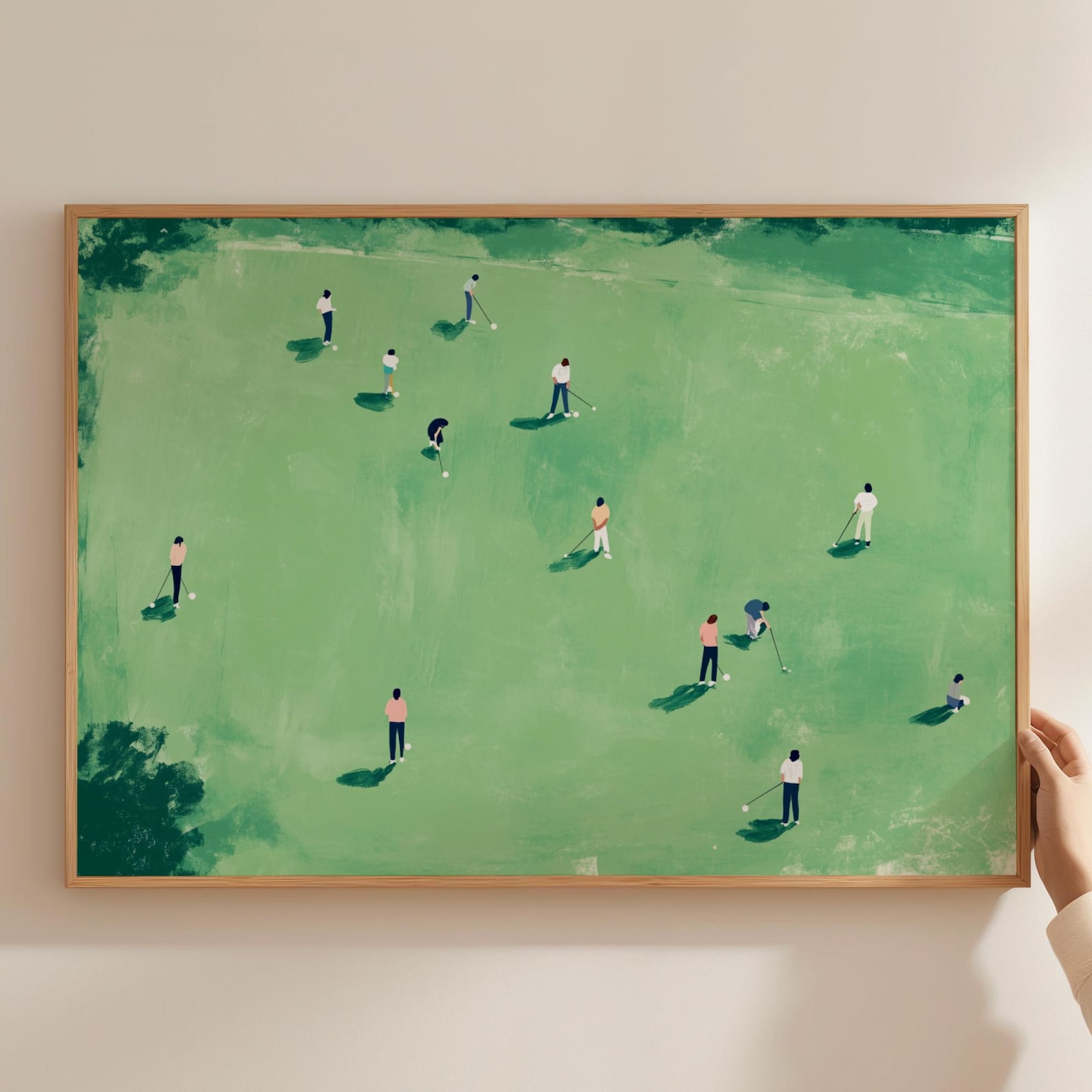Golf Theme Horizontal Wall Art, Playing Tiny Golfer Poster, People ...
