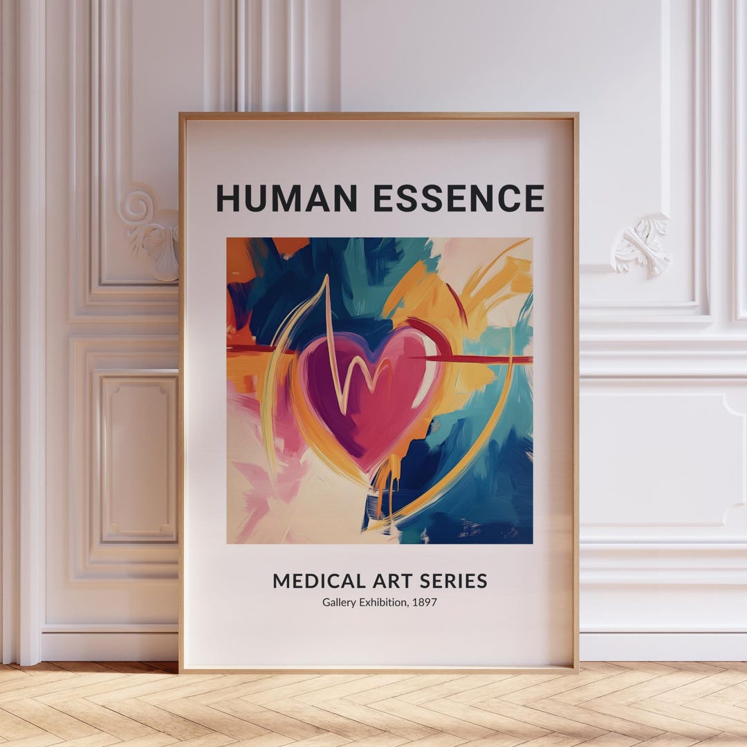 Cardiology Artwork for Doctor Student, Abstract Heart Beat Art, Medical ...