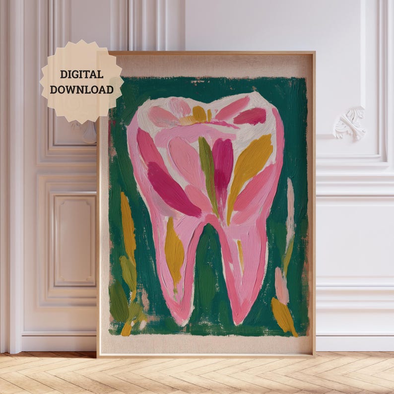 Dental Hygiene Tooth Painting, Dentistry Modern Office Wall Art ...