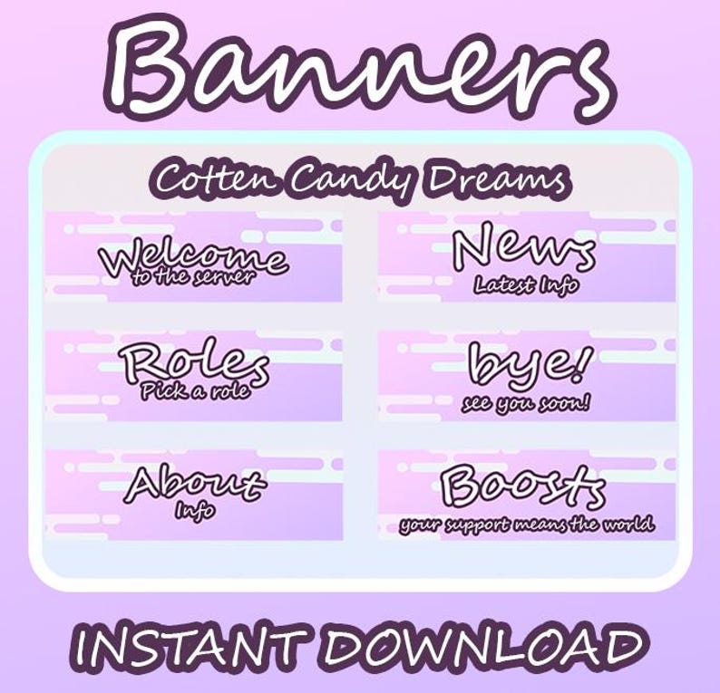 Discord Server Banner Channel Cotten Candy Dreams - Etsy