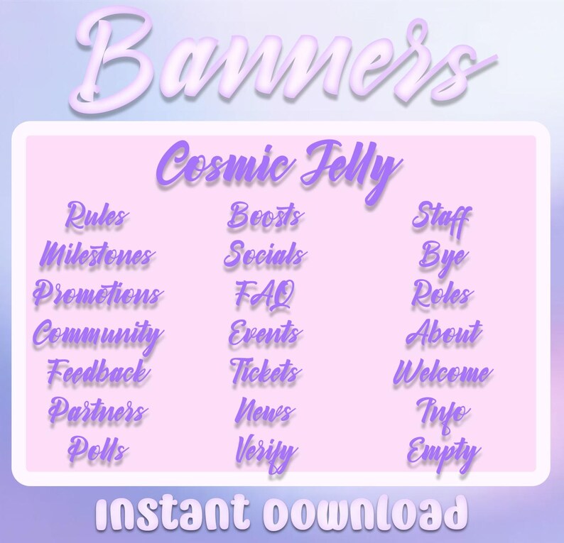 Discord Server Banner Channel | Cosmic Jelly - Etsy