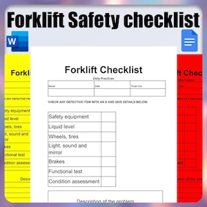 Forklift Safety Checklist - Etsy