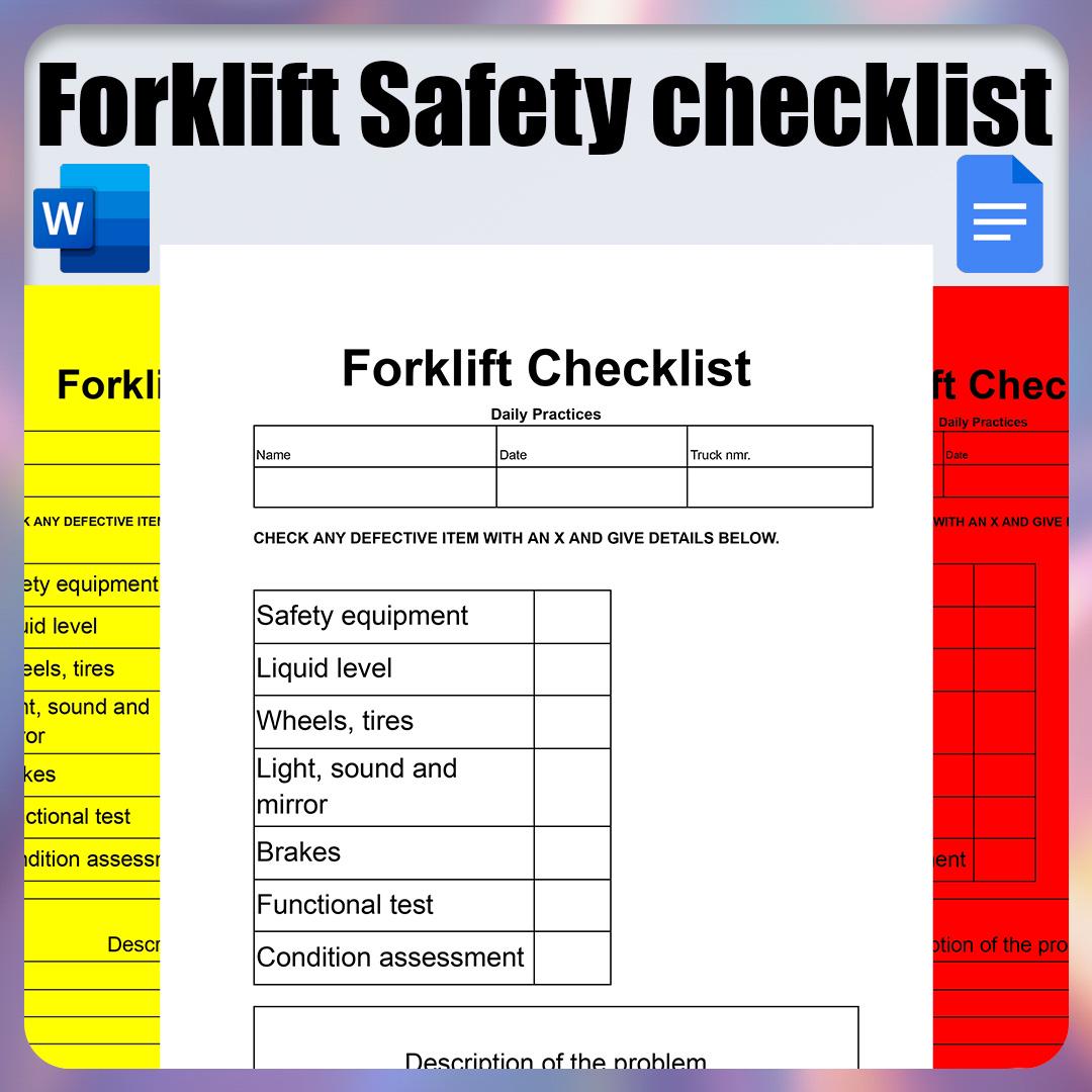 Forklift Safety Checklist - Etsy