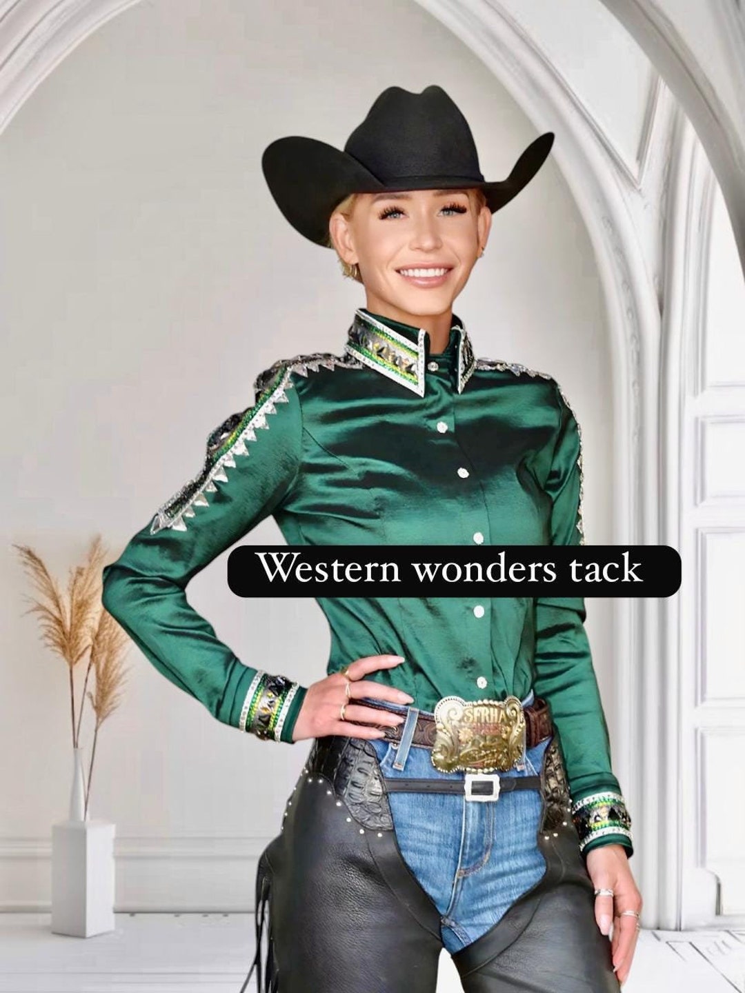 Made to Order Trendy Dark Green Base Show Shirt for Top Rider With ...