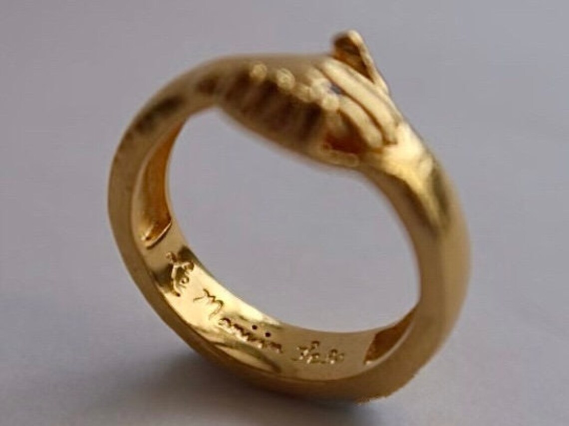 Hands in Trust Ring, 18k Gold Ring for Women, Statement Ring, Gift for ...