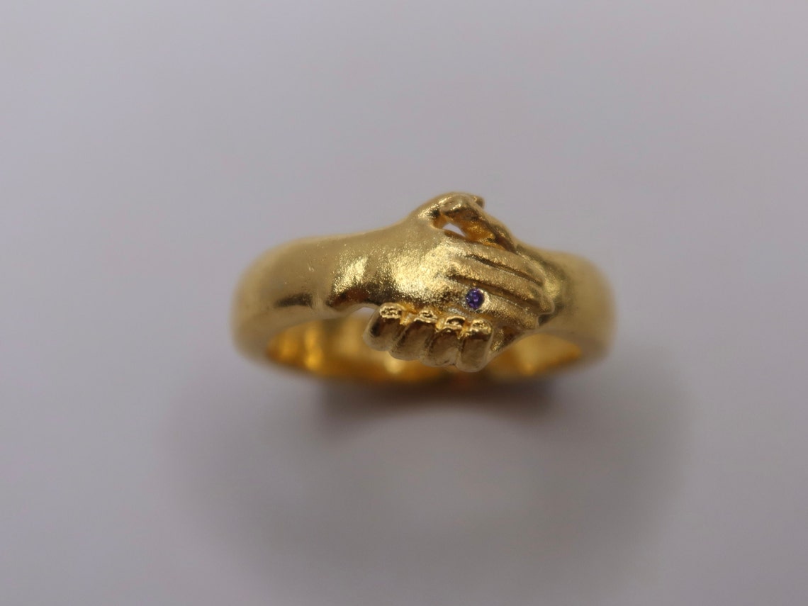 Hands in Trust Ring, 18k Gold Ring for Women, Statement Ring, Gift for ...