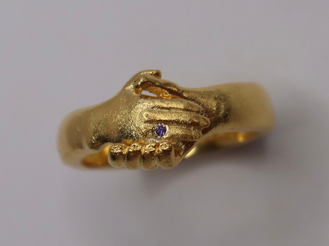 Hands in Trust Ring, 18k Gold Ring for Women, Statement Ring, Gift for ...