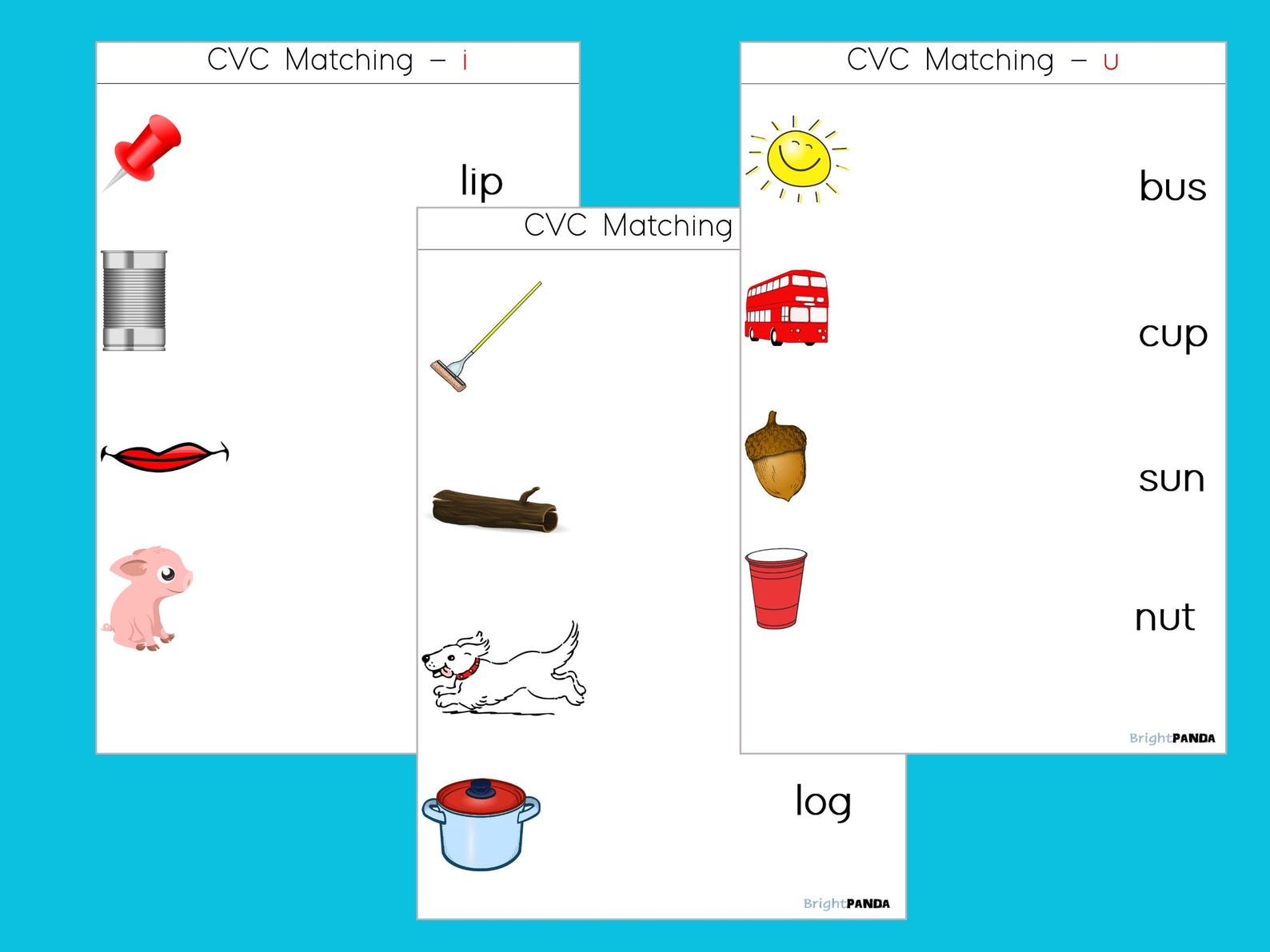 CVC Matching Worksheets. Phonics CVC Word Activities. Early Years ...