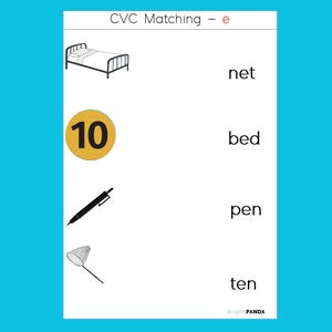 CVC Matching Worksheets. Phonics CVC Word Activities. Early Years ...