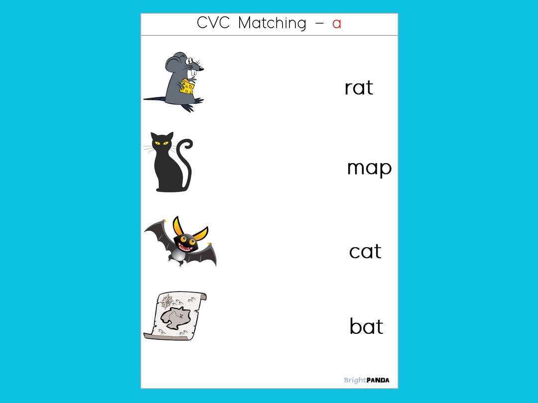 CVC Matching Worksheets. Phonics CVC Word Activities. Early Years ...