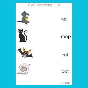 CVC Matching Worksheets. Phonics CVC Word Activities. Early Years ...
