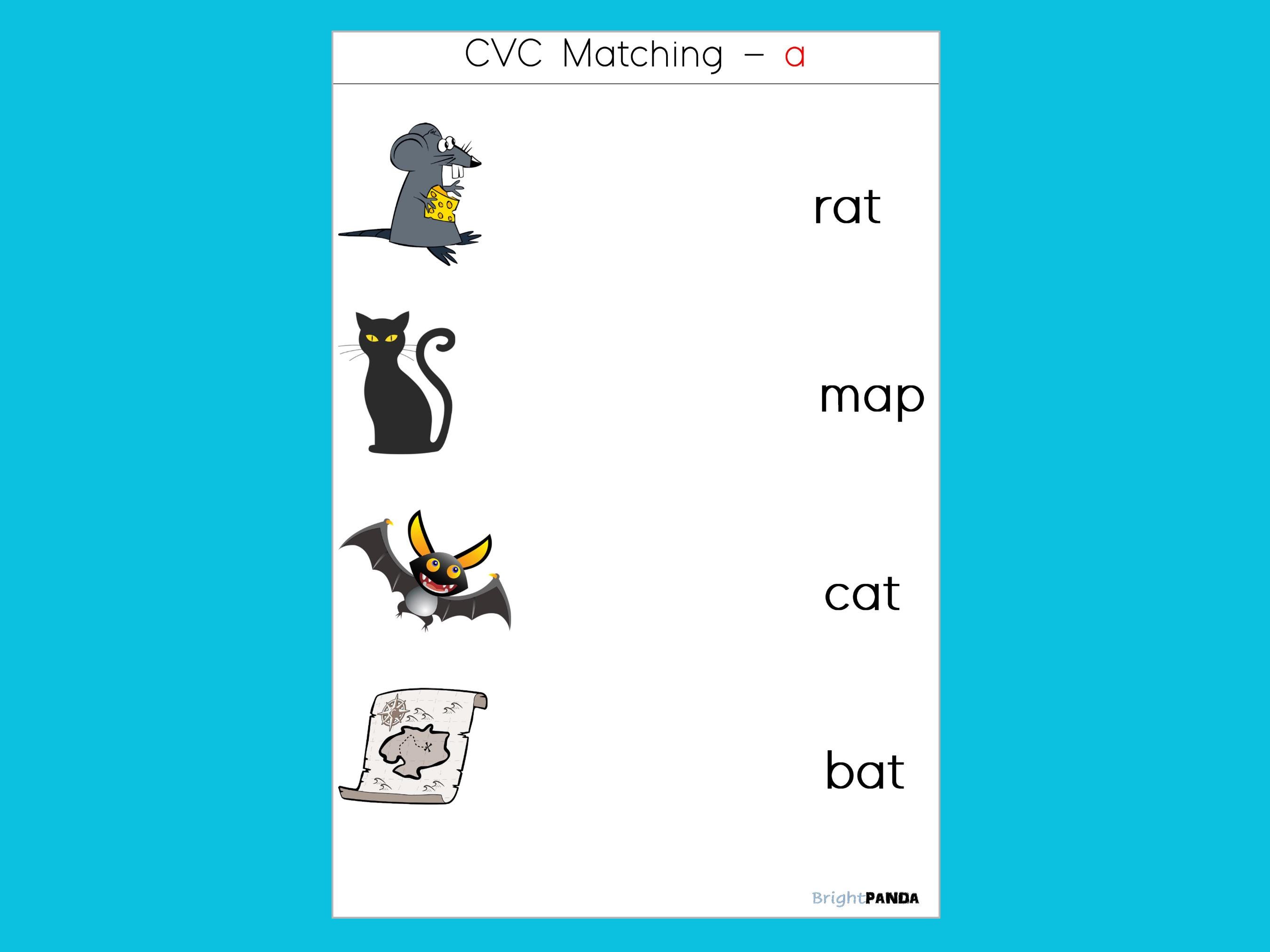 CVC Matching Worksheets. Phonics CVC Word Activities. Early Years ...