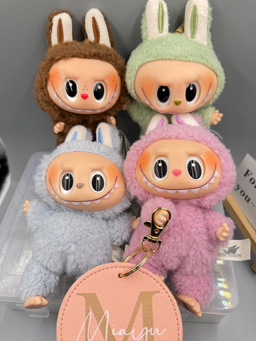 Personalized NAME Keychain Labubu Plush Keychain Cute Collectible ...