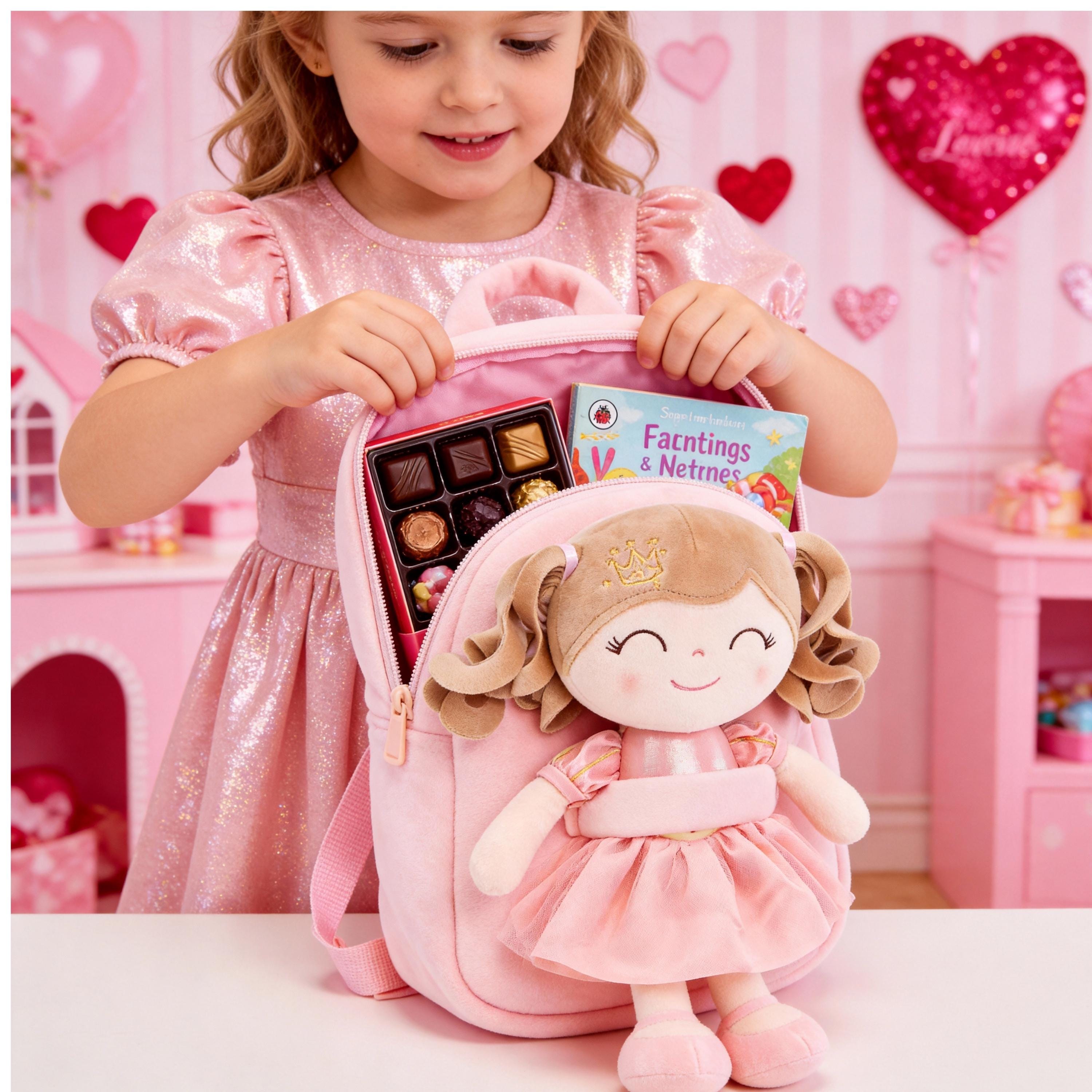 Personalized Princess Doll Backpack With Name, Custom Girl Toddler Bag ...