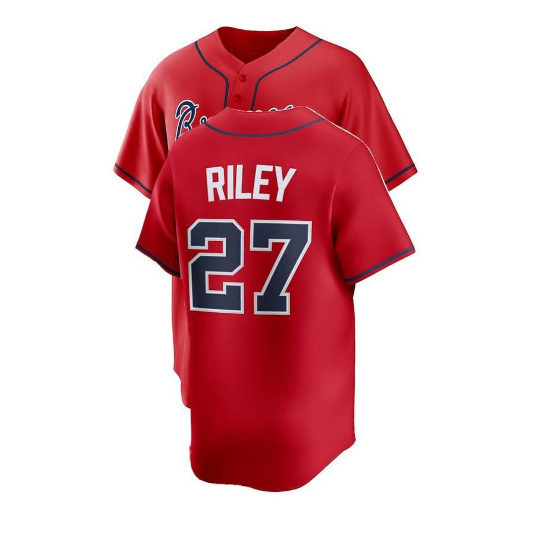 Baseball Jerseys Riley Red Atlanta Braves Fuse - Etsy
