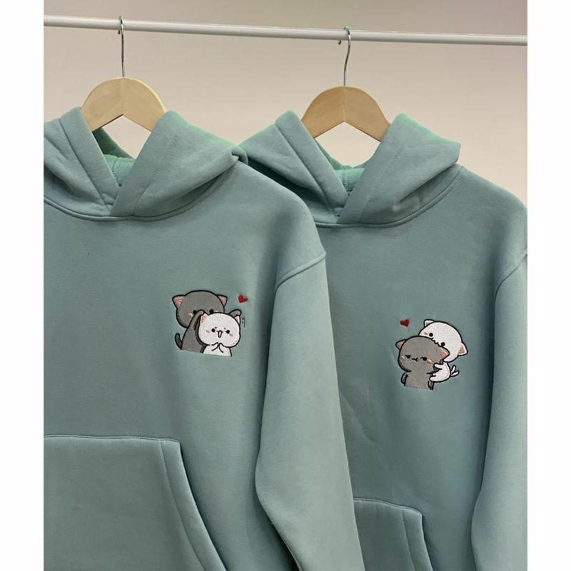 Adorable Cat Embroidery Bundle Cute Matching Couple Sweatshirt Perfect ...