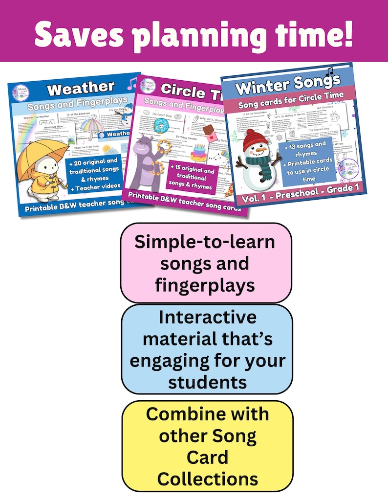 Circle Time Song Cards Set 1 – Printable Songs & Fingerplays (PDF) - Etsy