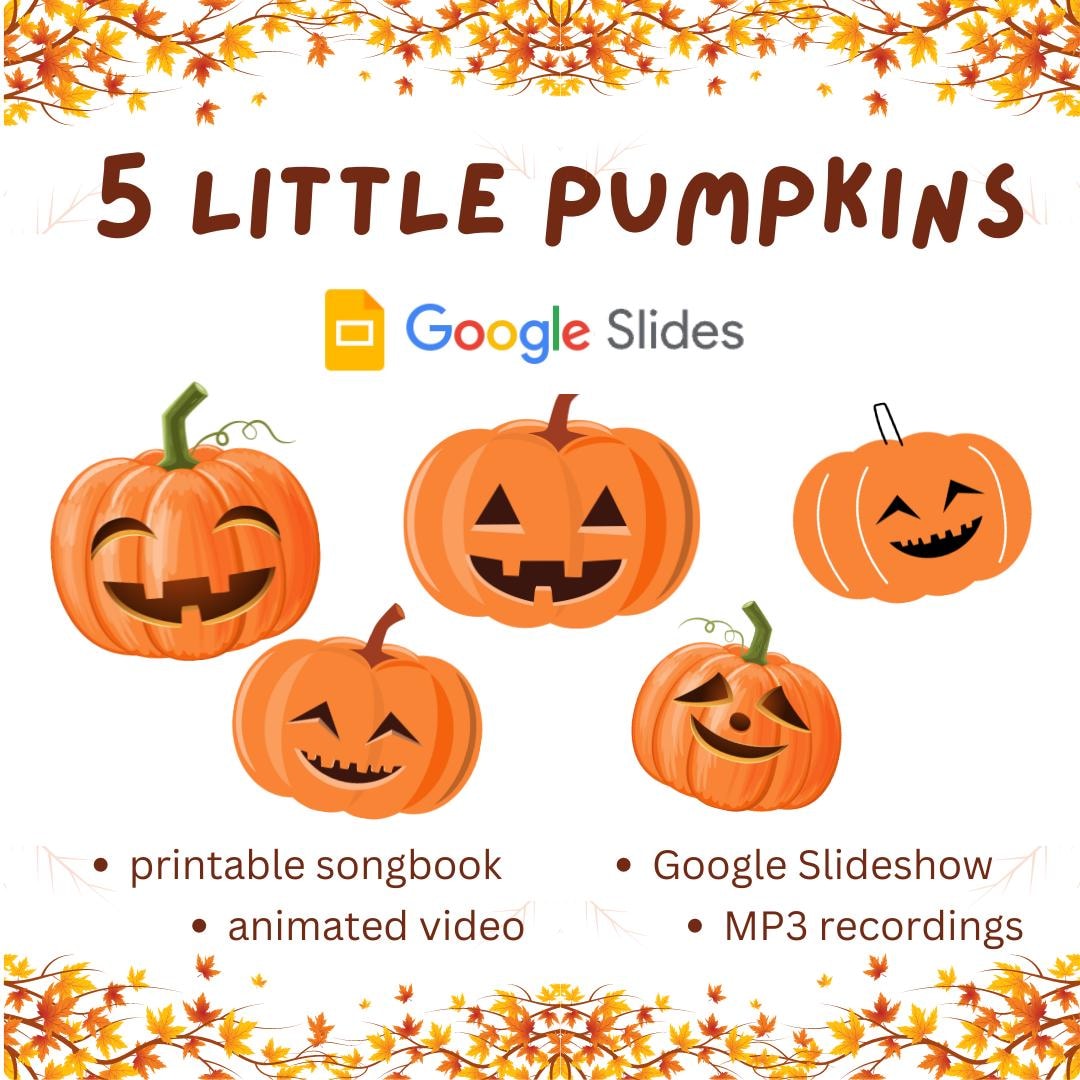 5 Little Pumpkins Halloween Song for the Preschool Classroom ...