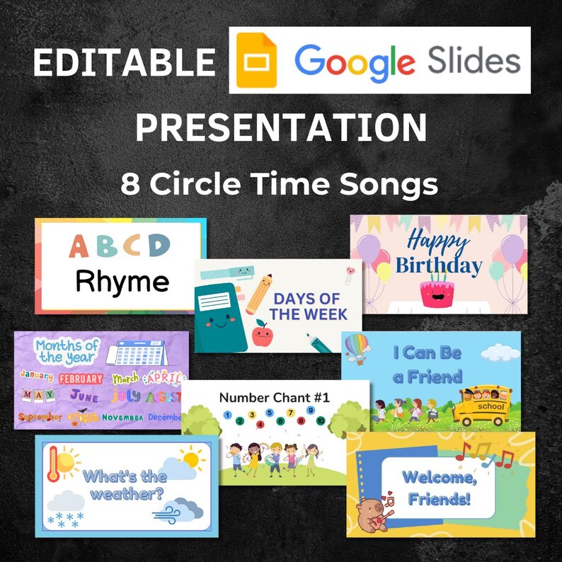 Circle Time Songs for Preschool - Grade 2 - MEGA BUNDLE - Google Slides ...