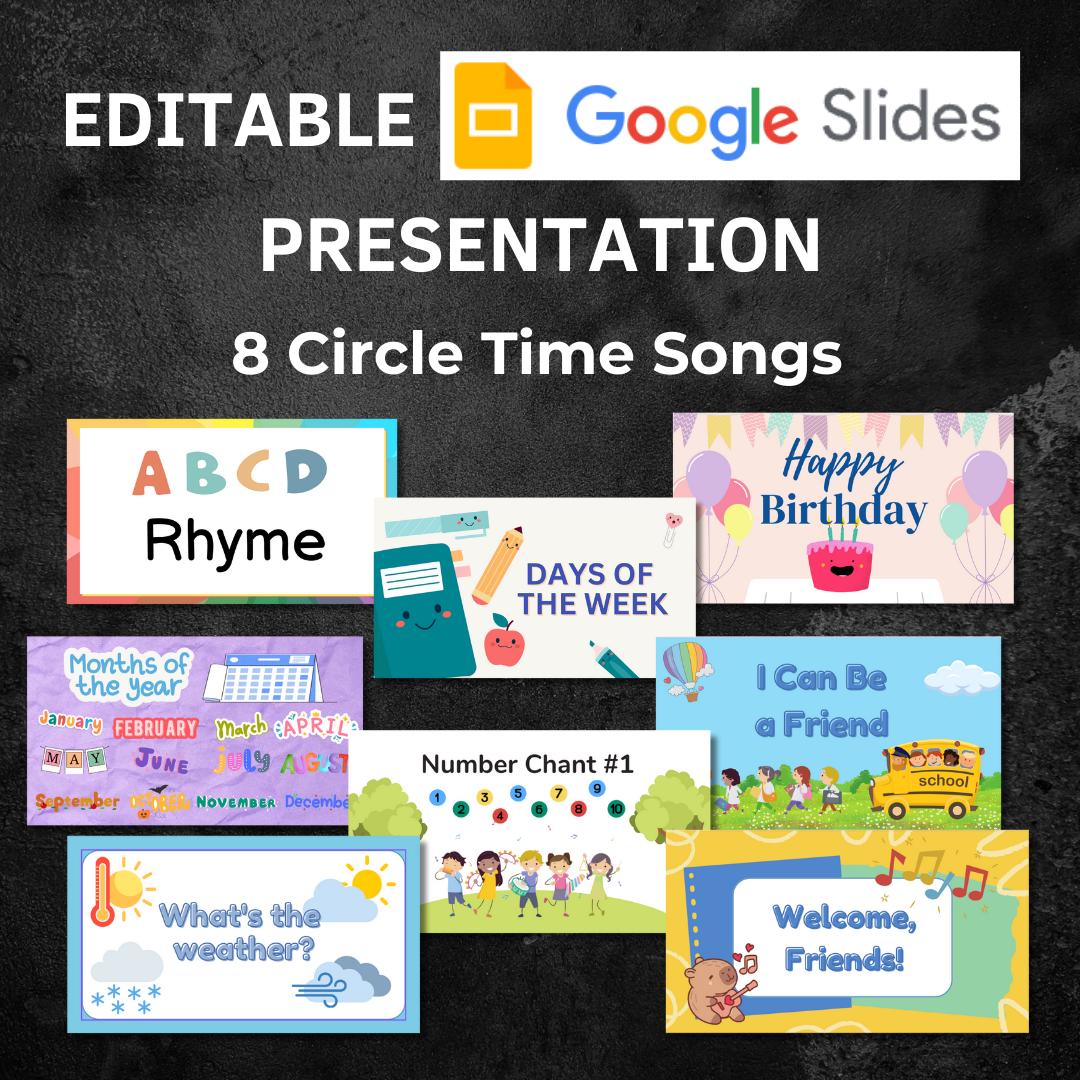 Circle Time Songs for Preschool - Grade 2 - MEGA BUNDLE - Google Slides ...
