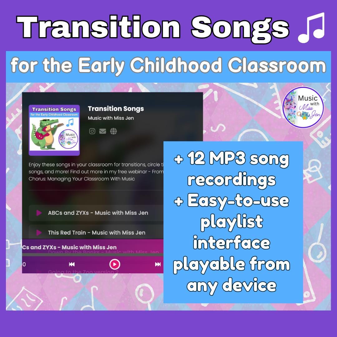 Preschool Transition Songs: Printable Song Cards & MP3 Recordings - Etsy