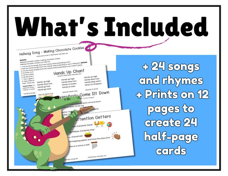 Preschool Transition Songs: Printable Song Cards & MP3 Recordings - Etsy