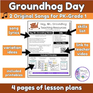 Groundhog Day Songs & Activities: Prek-grade 1 (digital Download) - Etsy