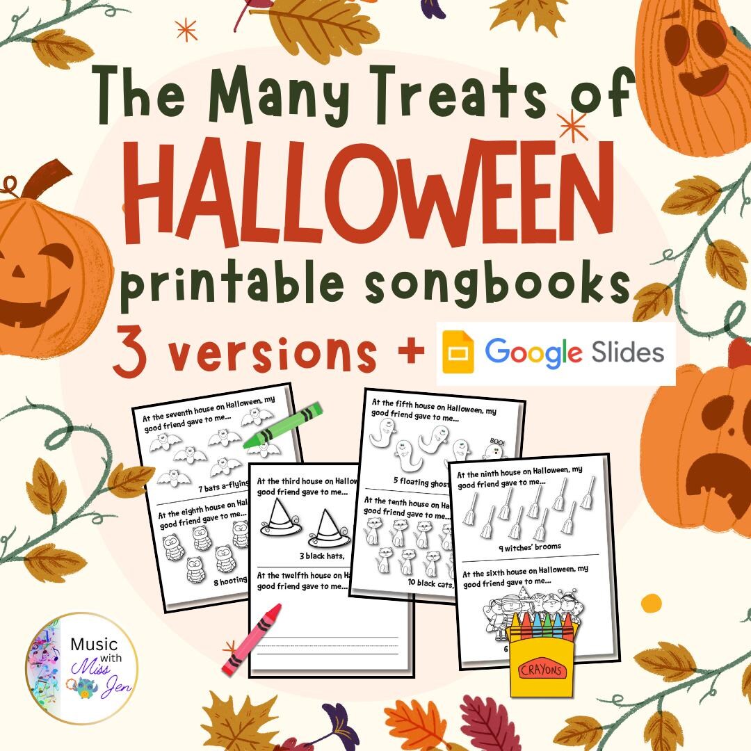 The Many Treats of Halloween Printable Songbooks for Preschool - Grade ...