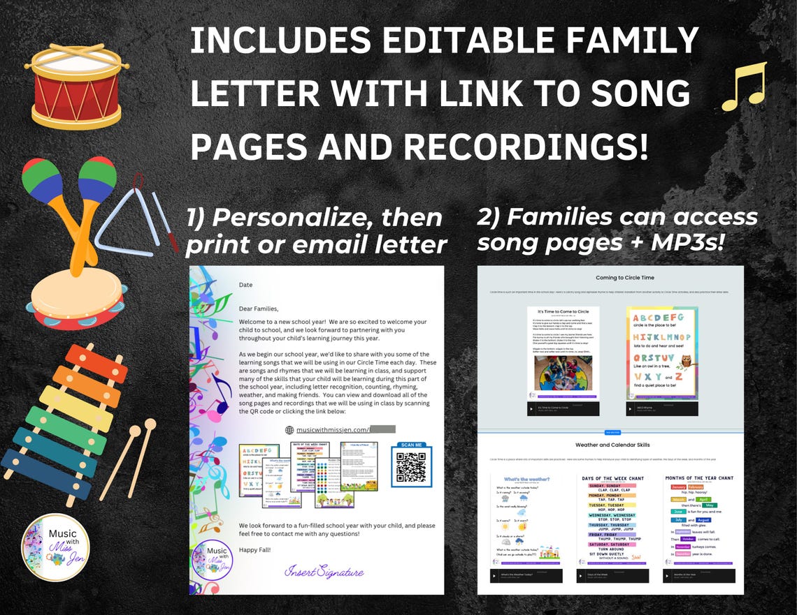 Circle Time Songs for Preschool - Grade 2 - MEGA BUNDLE - Google Slides ...