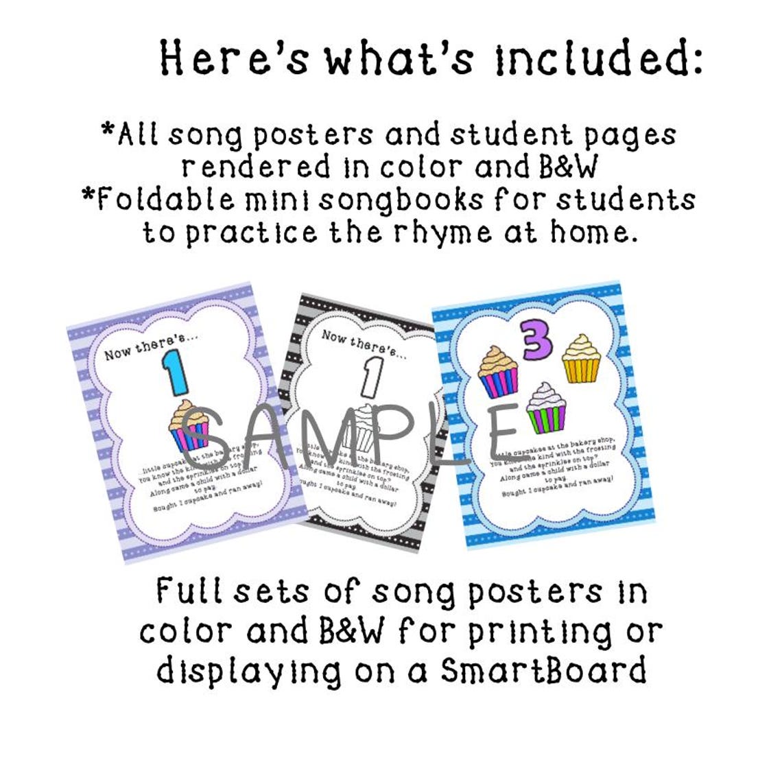 3 Little Cupcakes Printable Rhyme for the Early Childhood Classroom ...