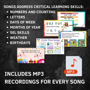 Circle Time Songs for Preschool Grade 2 MEGA BUNDLE Google Slides, MP3 ...