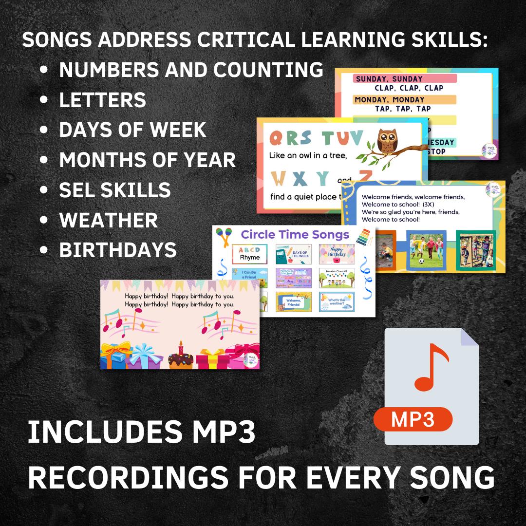 Circle Time Songs for Preschool - Grade 2 - MEGA BUNDLE - Google Slides ...