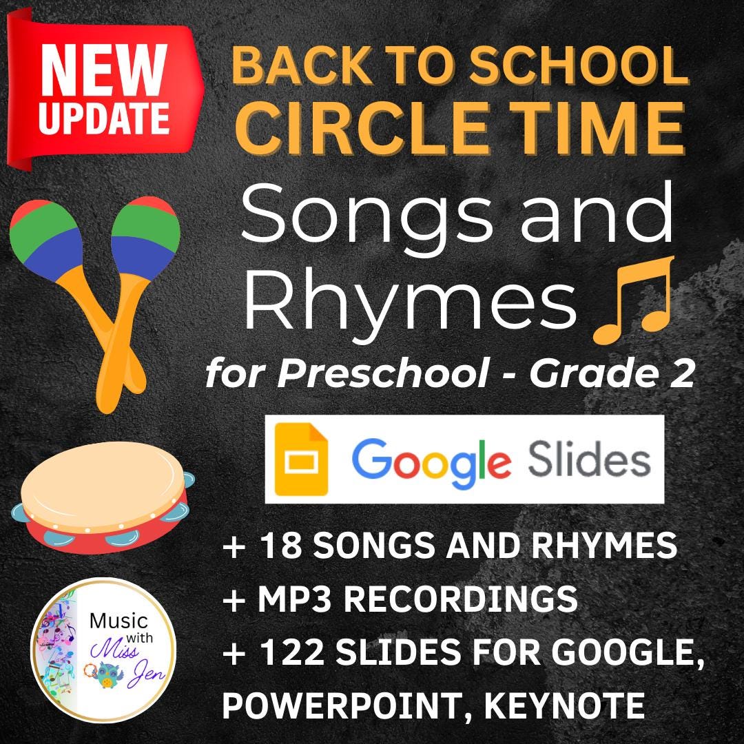 Back to School Circle Time Songs - Google Slides Digital Resource - 18 ...