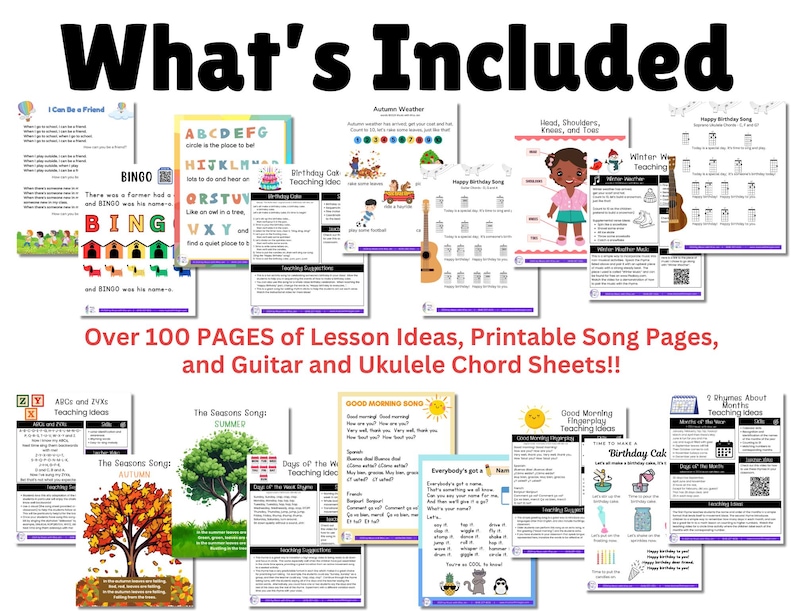 Preschool Circle Time Songs: MP3 Recordings & Printable Song Pages - Etsy