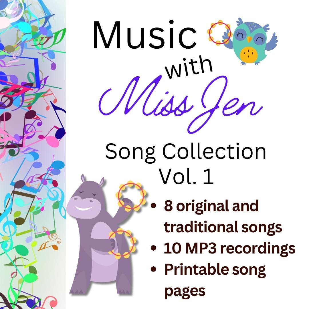 Music With Miss Jen: Song Collection Vol 1 (MP3 & Printable Pages) - Etsy
