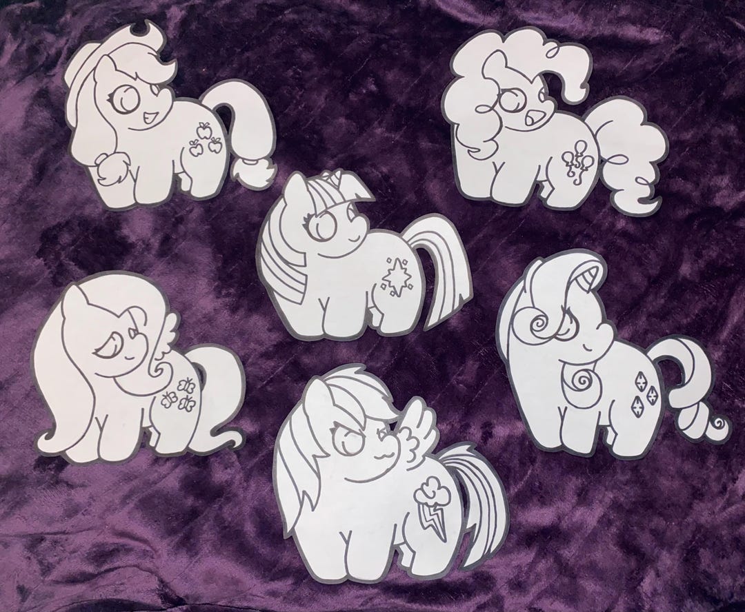 My Little Pony Mane Six Coloring Cutouts - Etsy