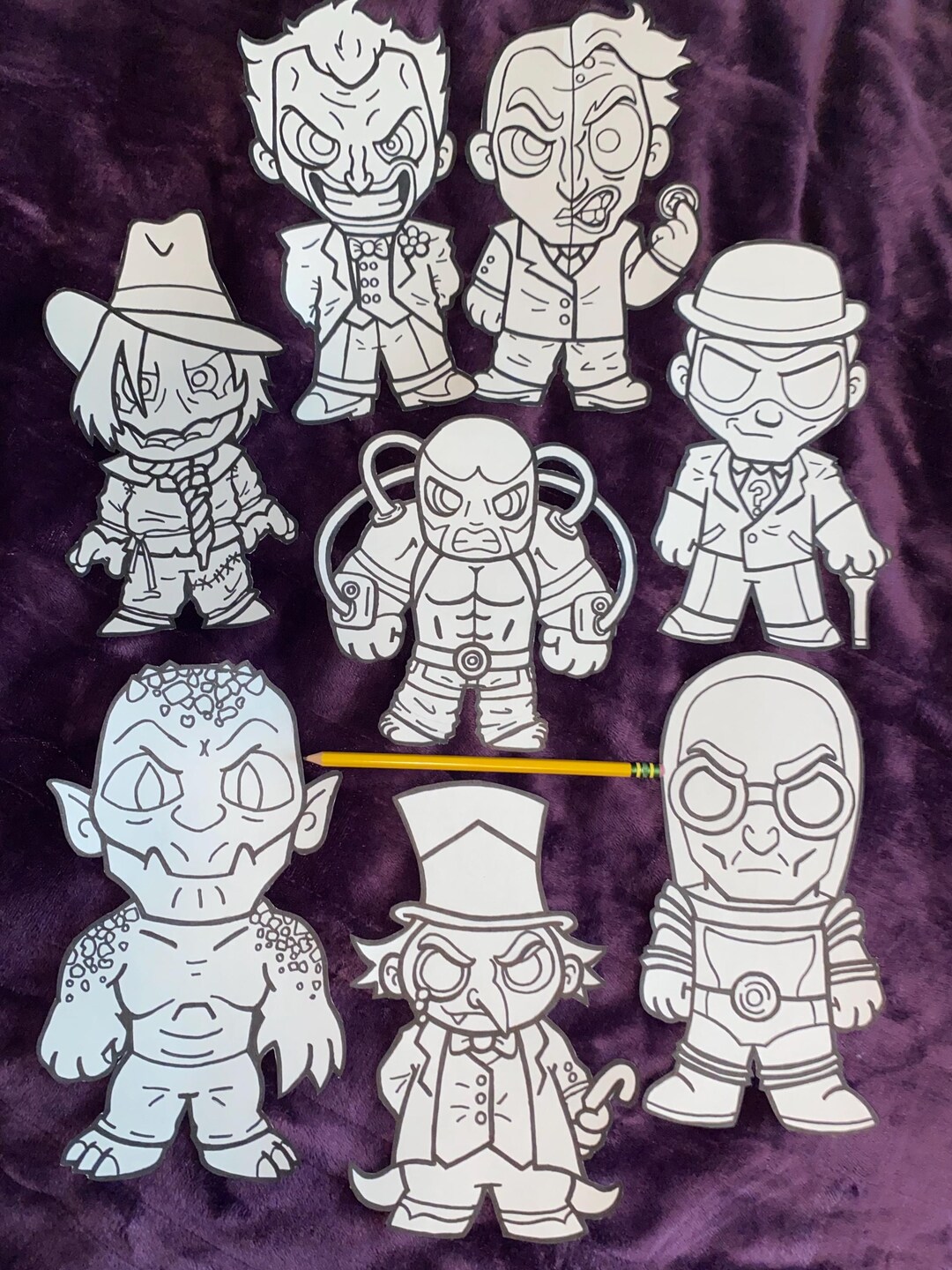 Batman Villain Coloring Cutouts - Etsy