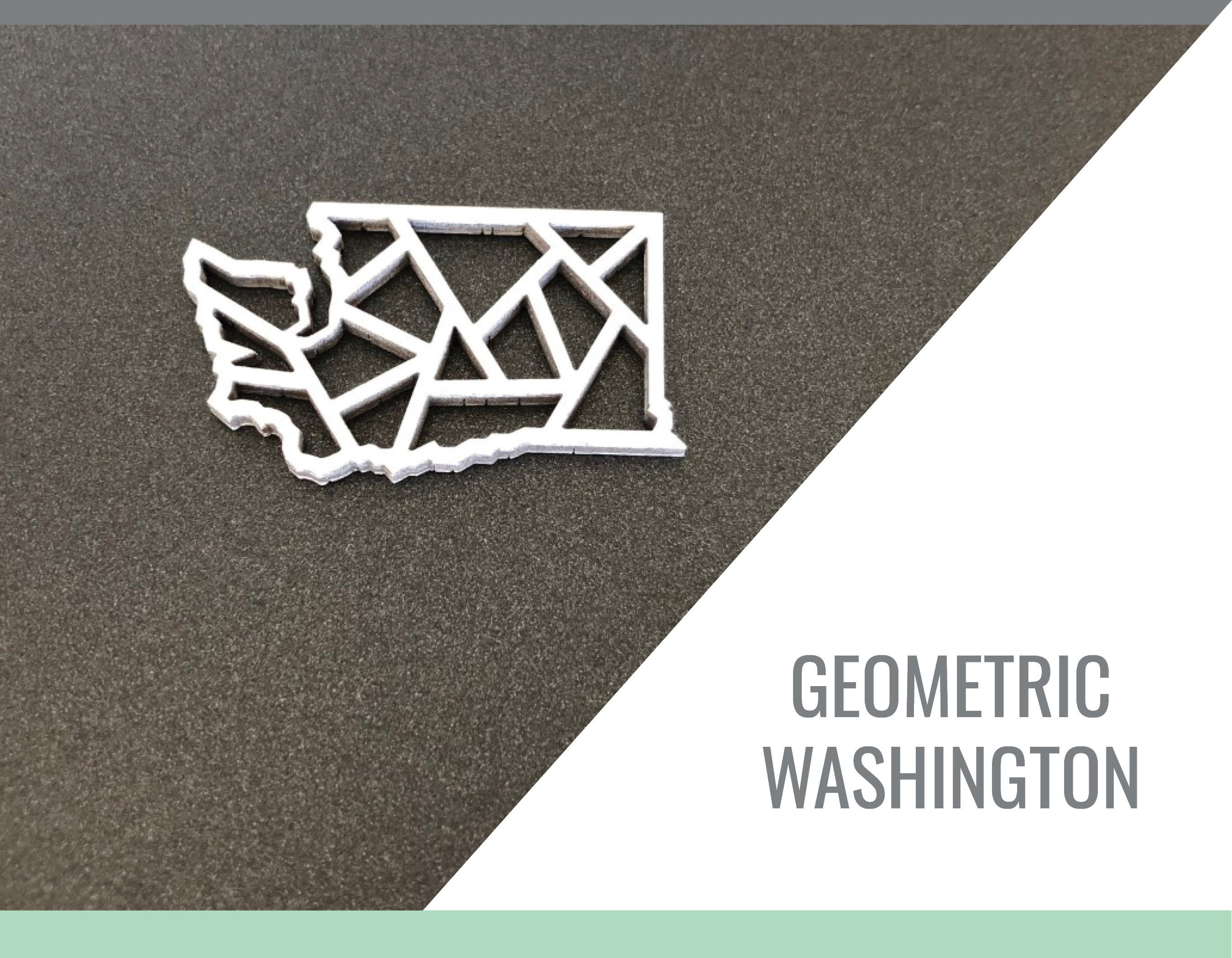 Washington State Geometric State Outline for Glowforge Laser Cut Files ...