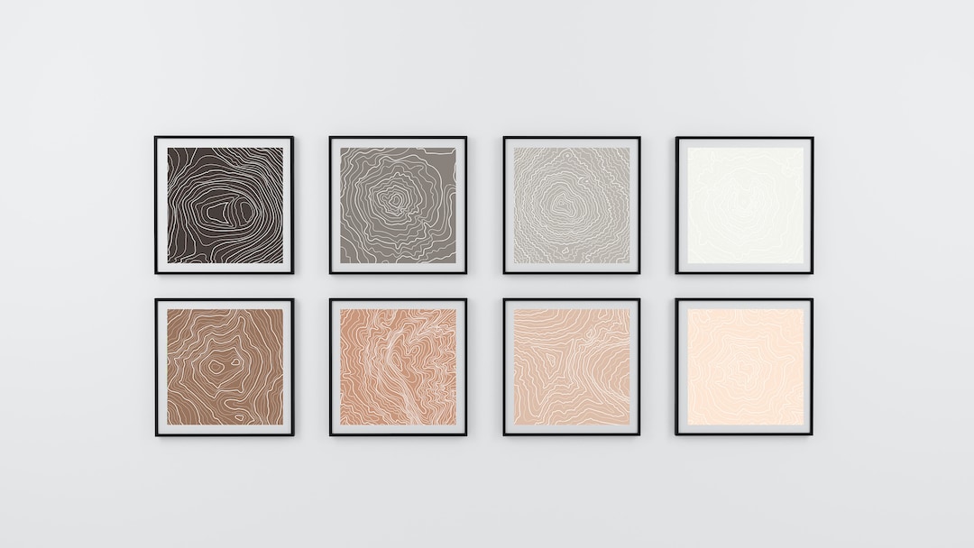 Mountain Topography Prints, Brown Tan Gallery Wall Art (JPG, PDF) - Etsy